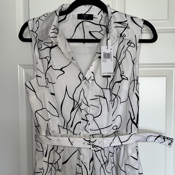 Tahari | Dresses | Tahari Black And White Abstract Dress | Poshmark